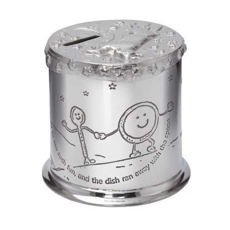 Cow Jumped Over the Moon Pewter Money Box Gift Handmade UK