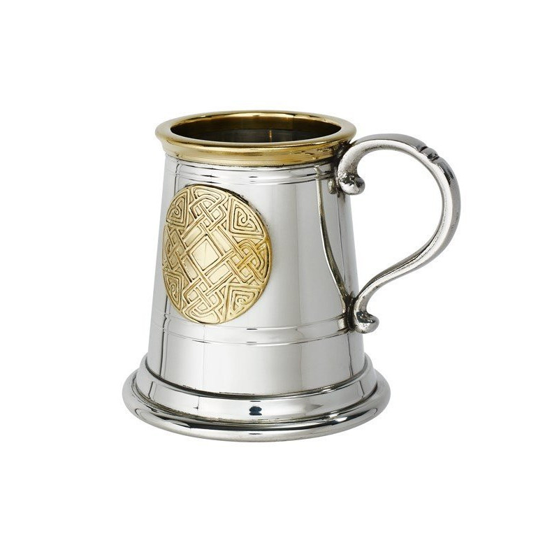 Celtic Gold Quater Pint Pewter Tankard Quarter pint