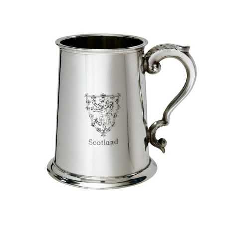 Lion of Scotland Pewter Tankard – Engravable Heritage Beer Mug