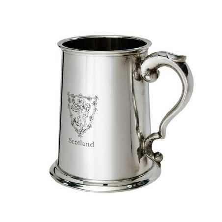 Lion of Scotland Pewter Tankard – Engravable Heritage Beer Mug