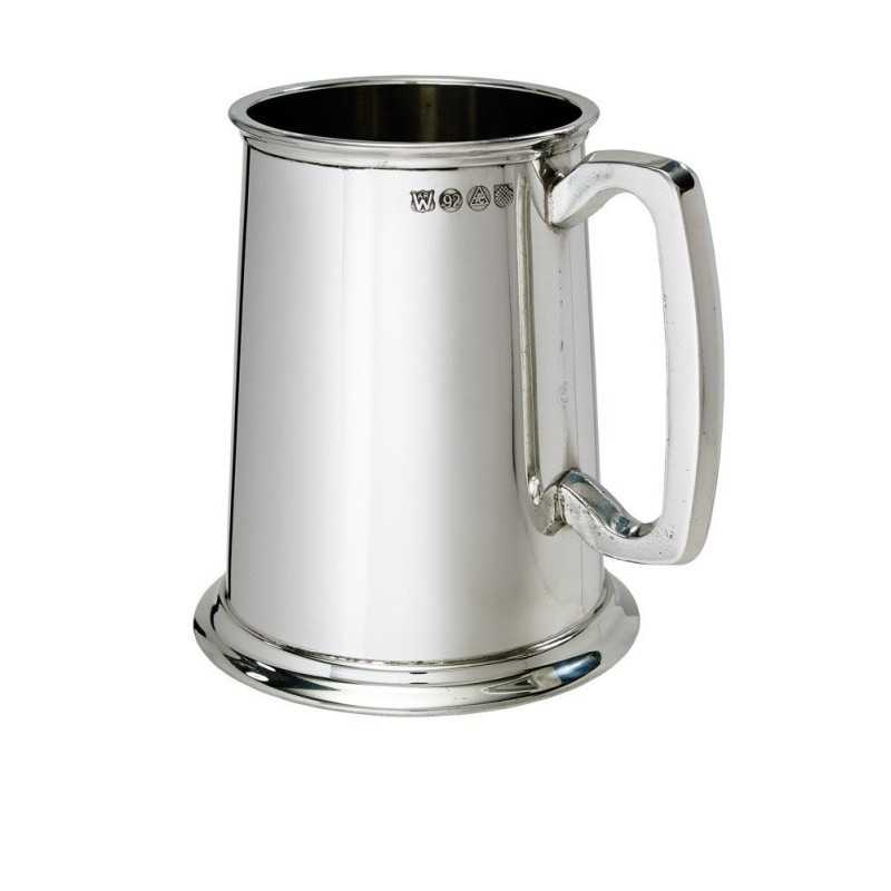 Plain Pewter Tankard – Classic Engraved Beer Mug