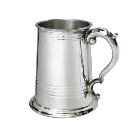 Pewter Tankard – Classic Grooved Beer Mug