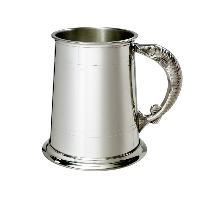 Fish Handle Pewter Tankard – Unique Angler’s Beer Mug