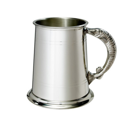 Fish Handle Pewter Tankard – Unique Angler’s Beer Mug