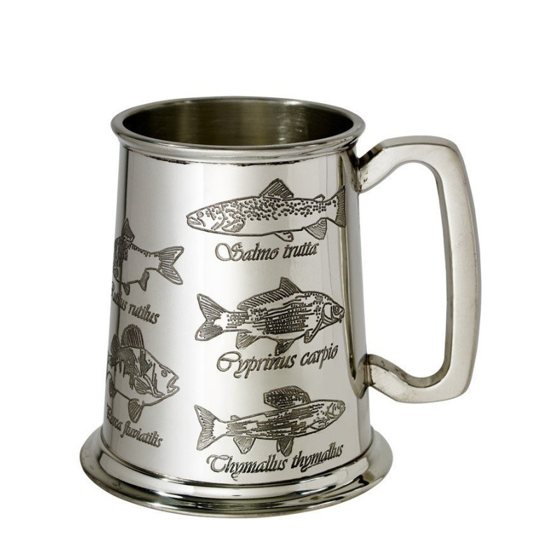 Fish Pewter Tankard 1 pint