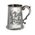 Shooting Scene Pewter Tankard 1 pint