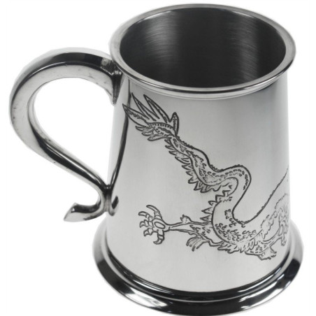 Chinese Dragon Pewter Tankard – Engraved Mythical Beer Mug