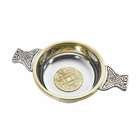 Copper Rim Pewter Quaich, Large