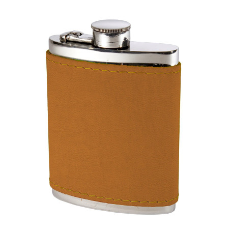 English Tan Leather Hip Flask – Stylish & Timeless Gift