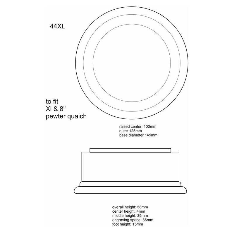 Extra Large Pewter Quaich Plinth – Elegant & Engravable Base