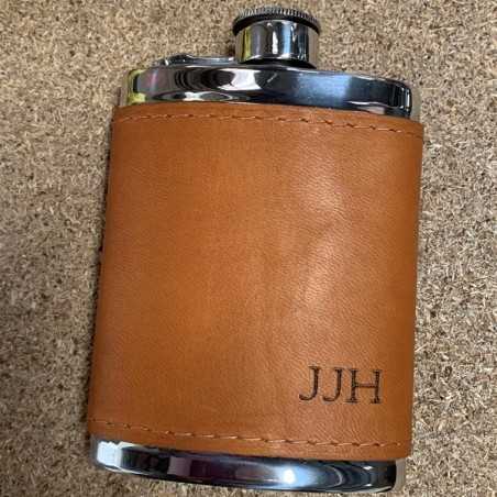 English Tan Leather Hip Flask – Stylish Gift | Pewter World