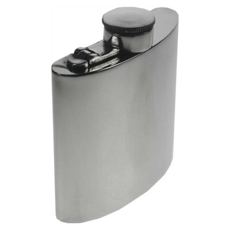 Plain Kidney 4oz Pewter Flask – Captive Top & Engraved